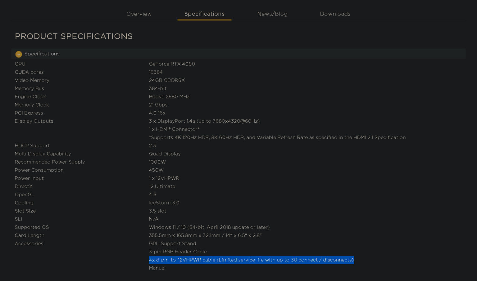 ZOTAC's GeForce RTX 4090 4x 8-Pin-to-12VHPWR Cables Have a Limited ...