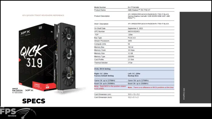 XFX Speedster QICK 319 Radeon RX 7700 XT Black Edition Video Card Review