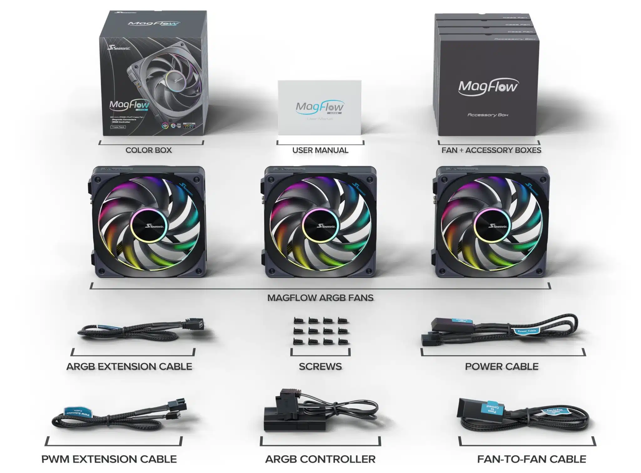 Seasonic Announces MagFlow 120mm ARGB Seamless Interlocking Fans Which ...