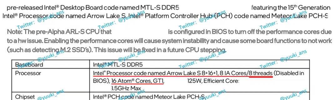 15th Gen Intel Core "Arrow Lake" CPUs May Not Support Hyper-Threading