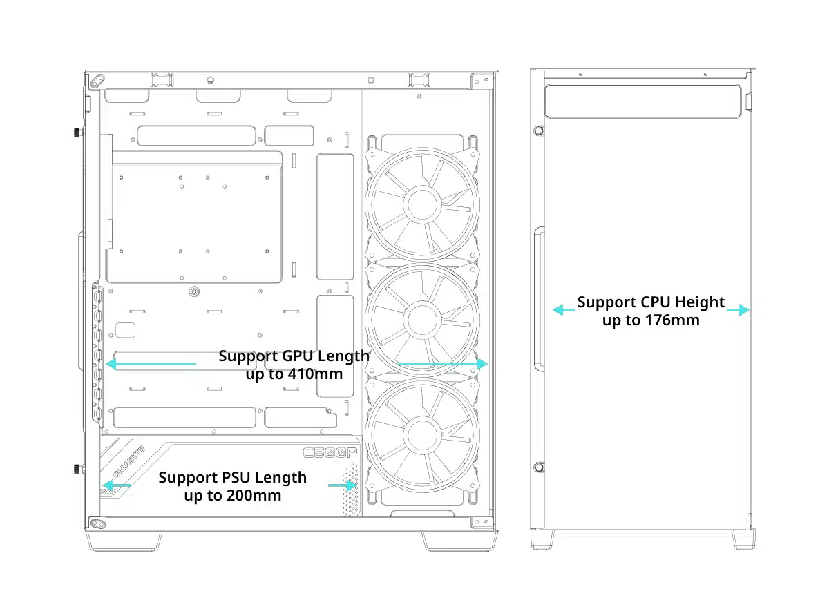 GIGABYTE Launches C500 PANORAMIC STEALTH Series Gaming Cases with 270 ...
