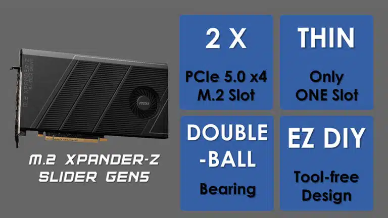 MSI M.2 XPANDER-Z SLIDER GEN5 Expansion Card Features EZ Slide Design ...