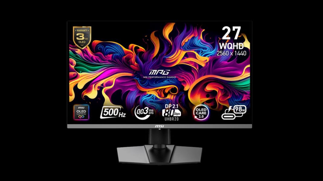 MSI MPG 272QR QD-OLED X50 Is the World’s First 27-Inch QHD 500Hz Monitor to Feature VESA ClearMR ...