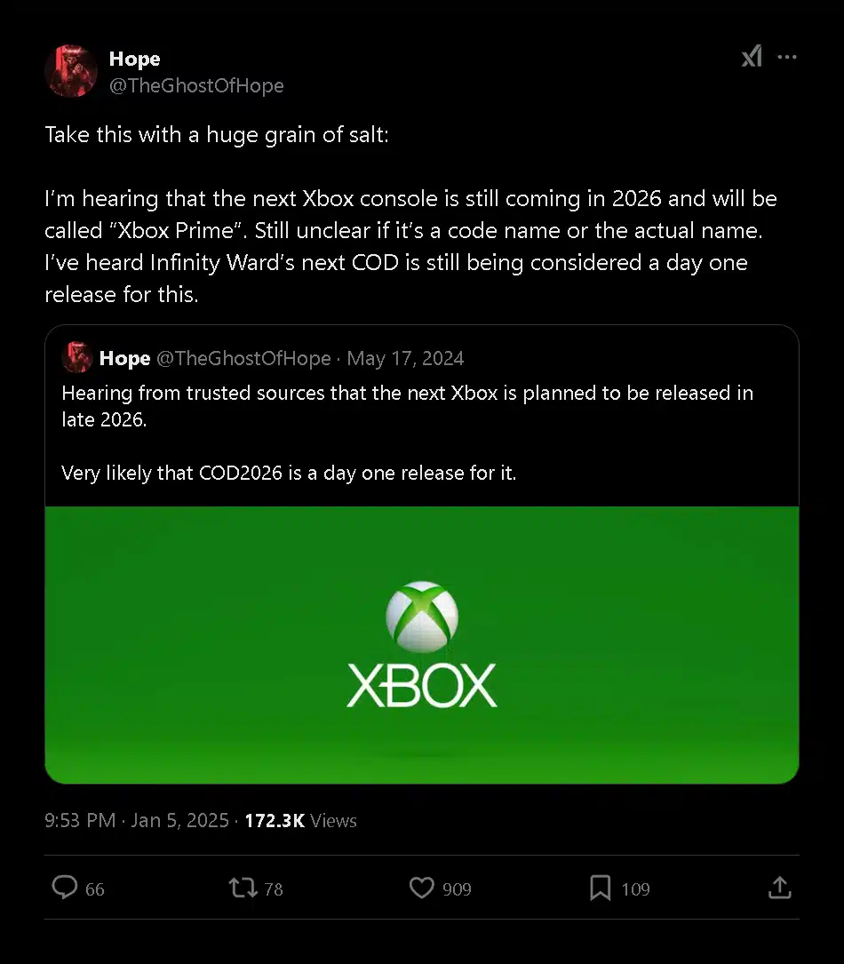 "Xbox Prime" Is Microsoft's Next-Gen Console, It's Claimed, Launching in 2026 with Infinity Ward ...