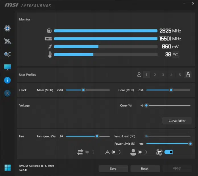 Overclocking NVIDIA GeForce RTX 5080 Founders Edition